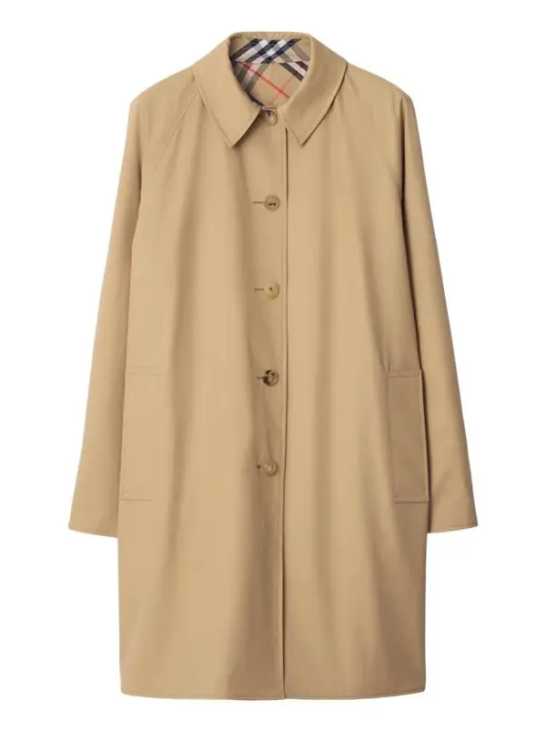 Burberry Check-pattern Buttoned Reversible Trench Coat - Linen