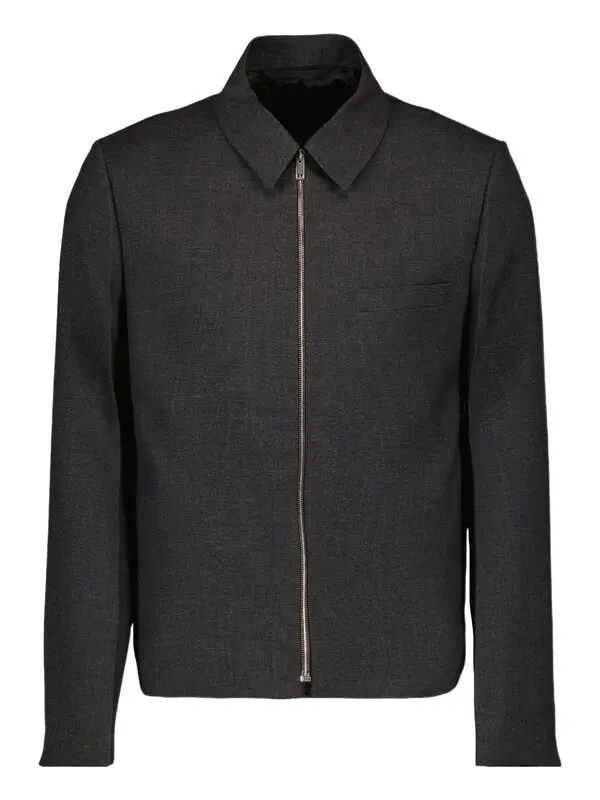Givenchy Wool Zip-up Shirt Jacket - Black