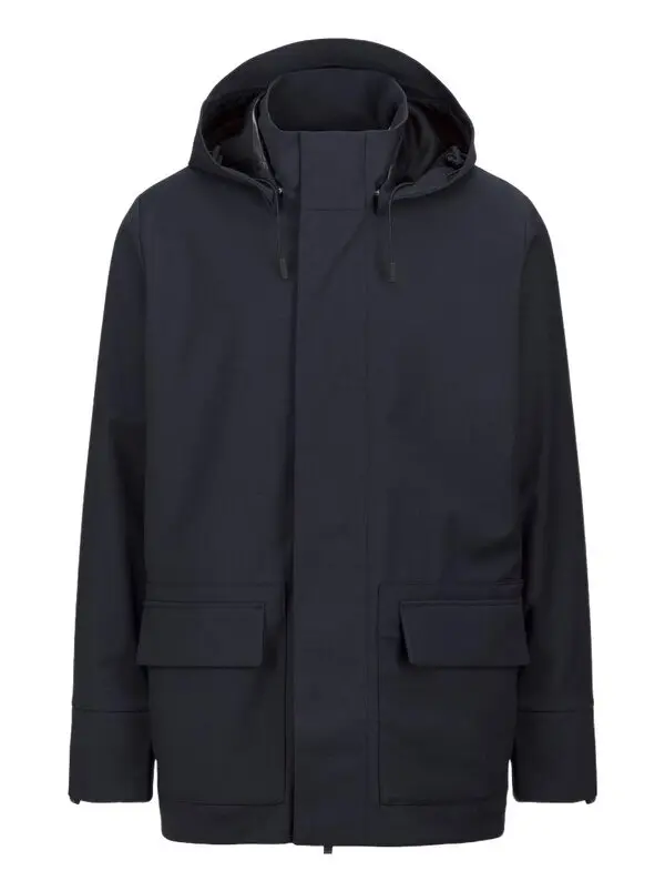 K-WAY Hooded Utility Coat - Blue Depth