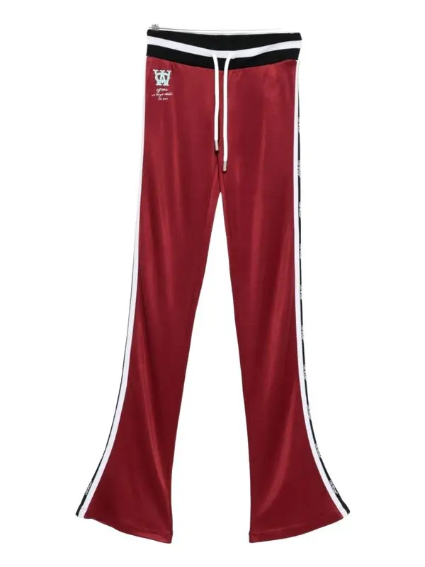 Off-White Stripe Detailed Drawstring Pants - Red