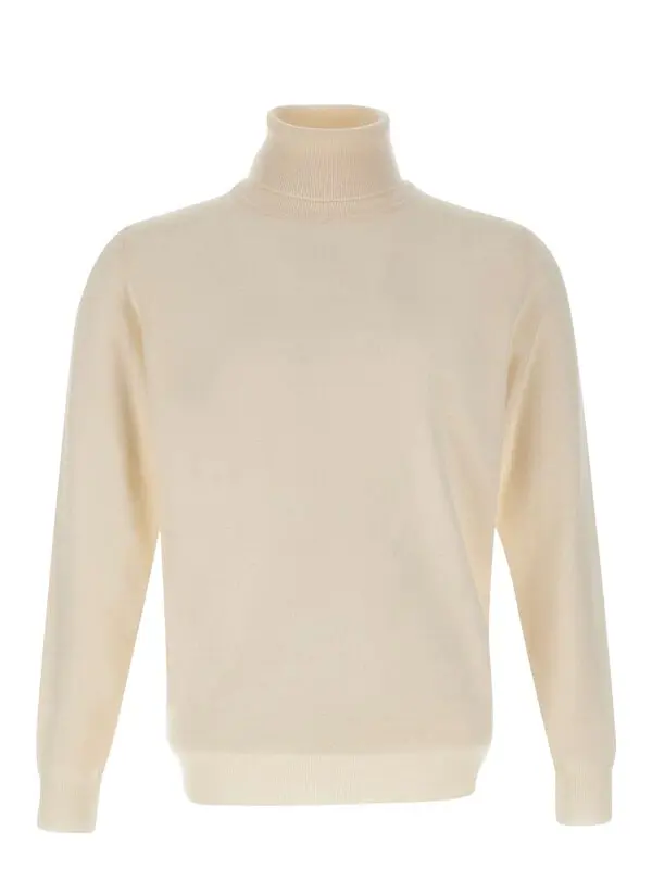 KANGRA Ribbed Turtleneck Sweater - Nude