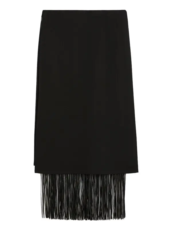 Sportmax Fringed Skirt - Black