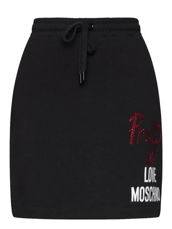 Moschino Detail Drawstring Skirt - Black
