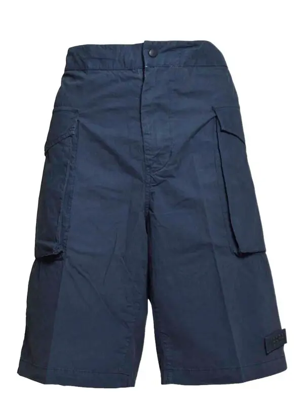 Aspesi Logo Patch Cargo Bermuda Shorts - Blue