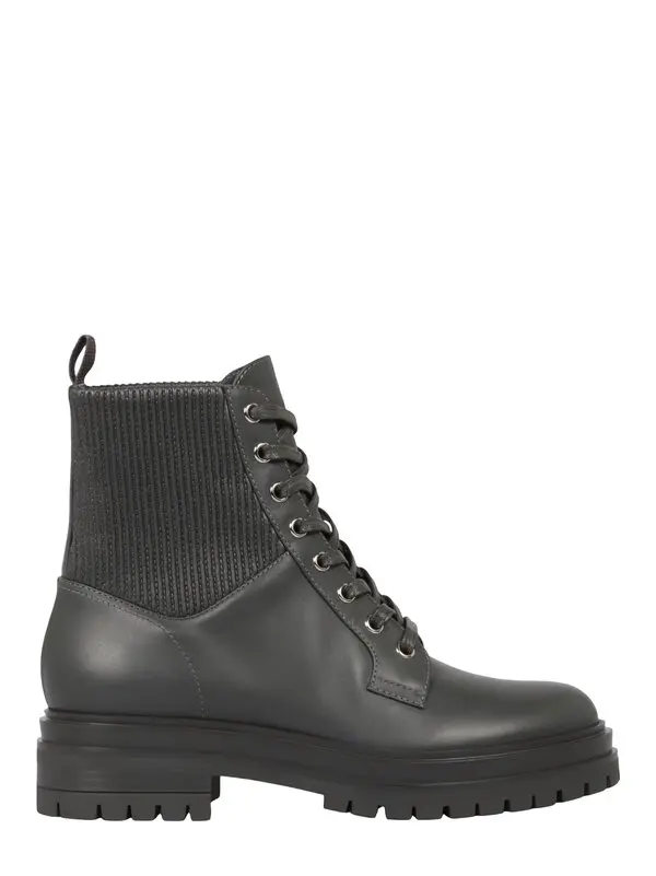GIANVITO ROSSI Martis 20 Lace-up Combat Boots - Black