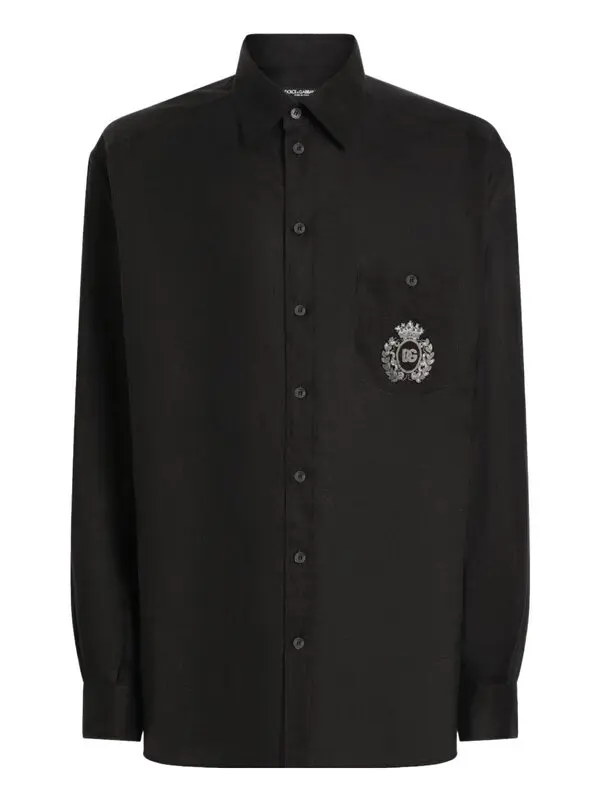 Dolce & Gabbana Logo-embroidered Shirt - Black