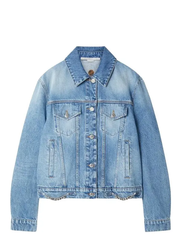 Stella McCartney Denim Jacket With Logo Detail - Blue