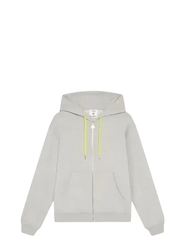 Casablanca Drawstring Zip-up Hoodie - Grey