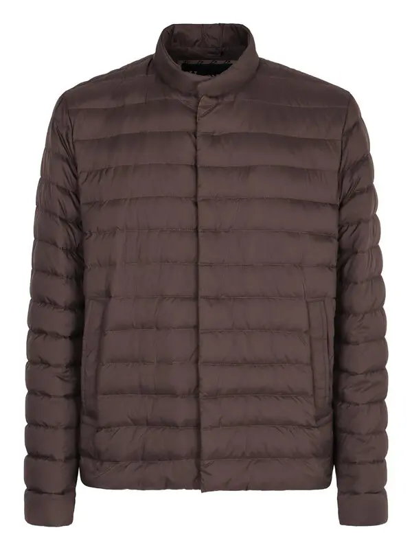 Herno Quilted Down Jacket With Stand Collar - Brown