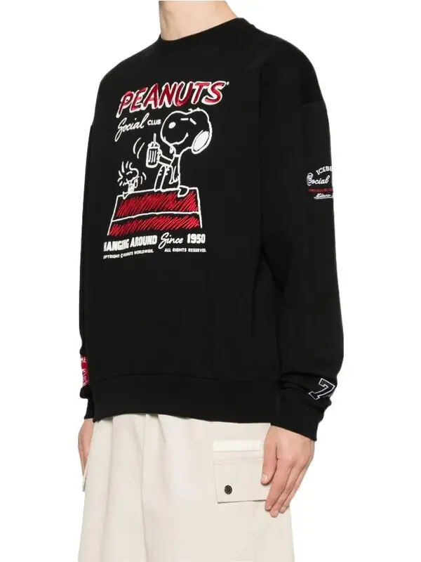 Iceberg Peanuts Graphic Crew Neck Sweater - Black