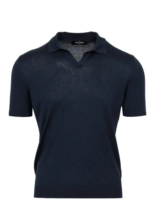 GRAN SASSO Skipper Short-sleeve Polo Shirt - Black