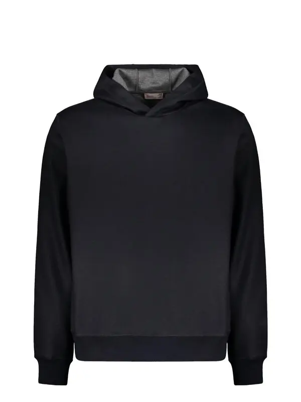 Herno Ribbed-hem Hoodie - Black
