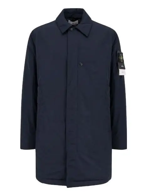 Stone Island Compass Patch Long Parka - Blue
