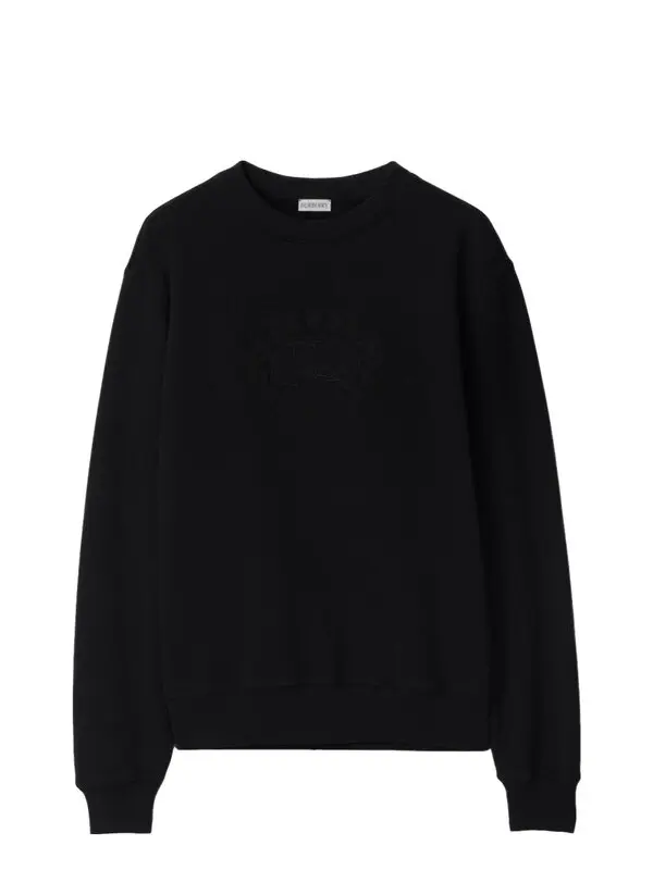 Burberry Logo Embroidered Crewneck Sweatshirt - Black