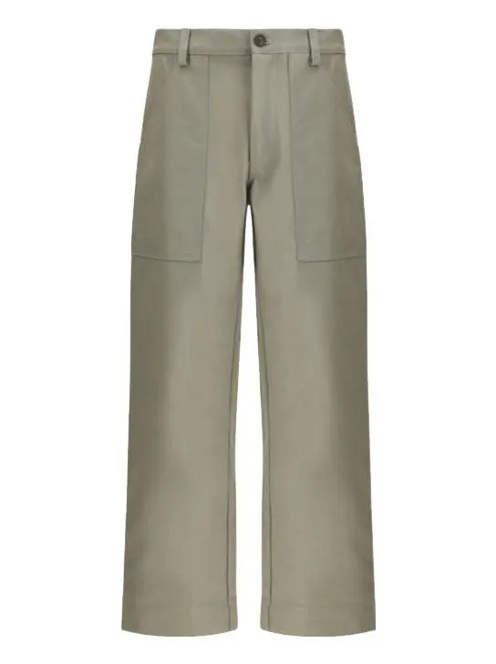 Maison Kitsuné Logo Embroidered Workwear Trousers - Nude