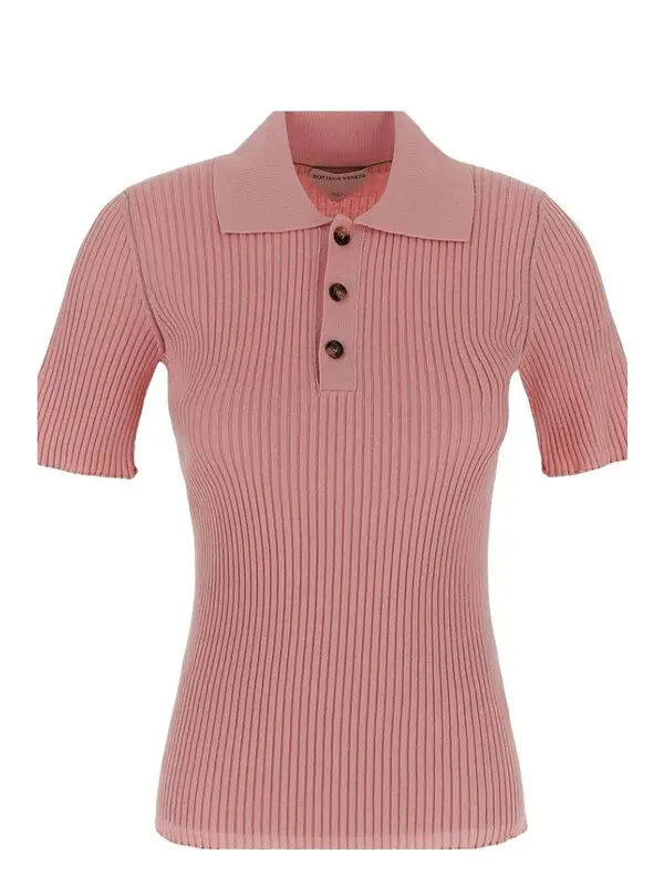 Bottega Veneta Ribbed Polo Top - No