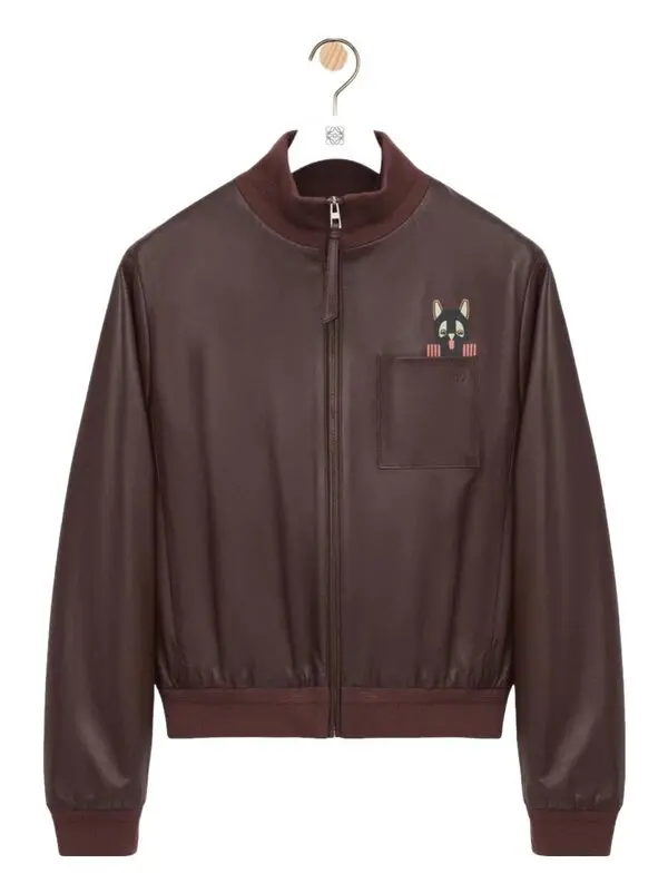 Loewe Cropped Nappa Lambskin Jacket - Brown