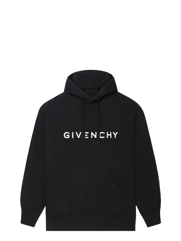 Givenchy Logo Drawstring Hoodie - Black