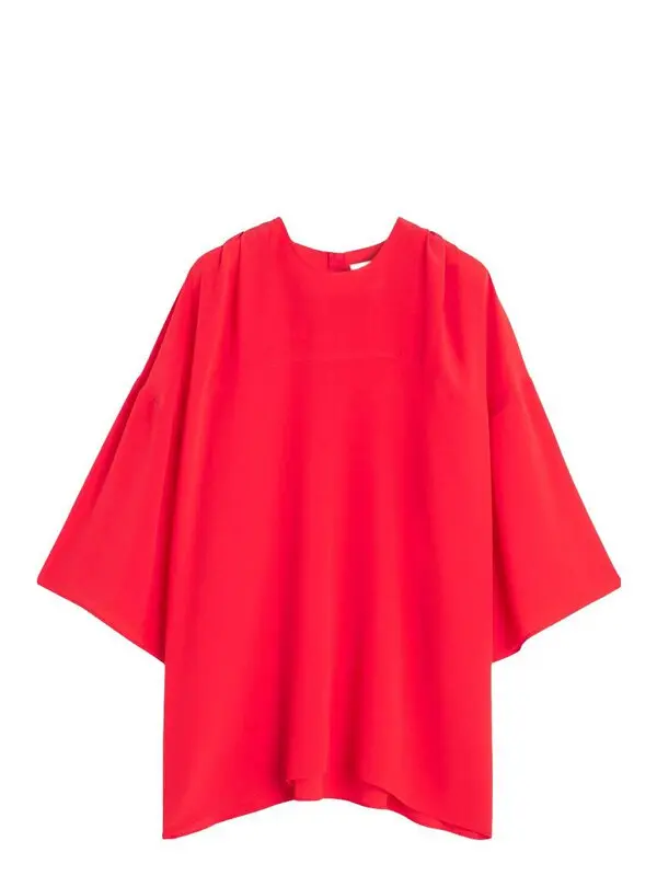 LANVIN Relaxed Fit Draped Blouse - Red