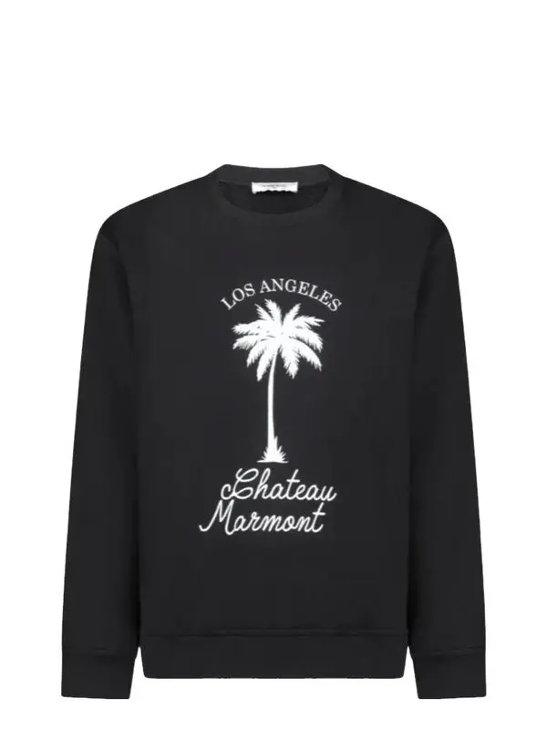 IH NOM UH NIT Crewneck Sweatshirt With Palm Print - Black