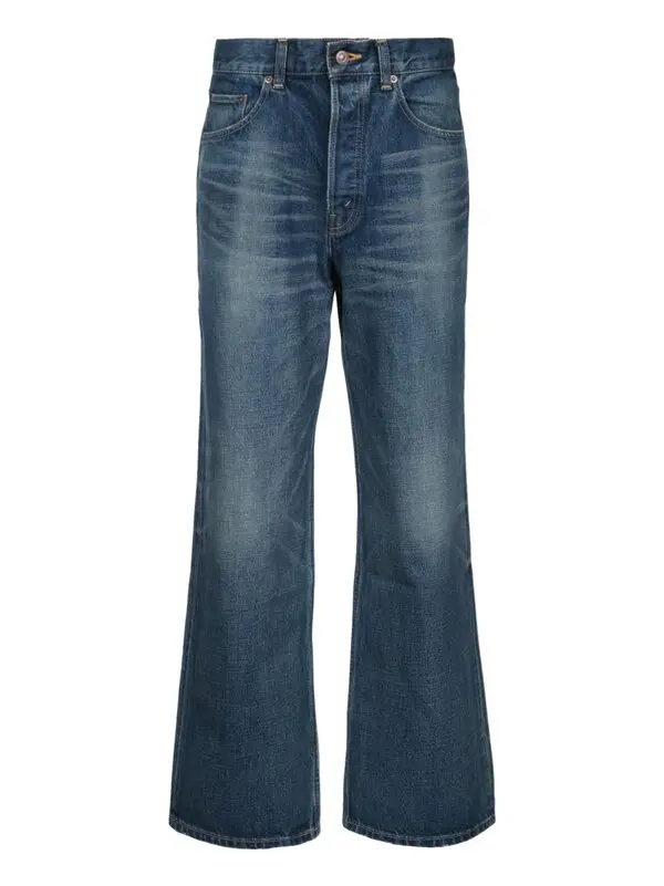 Celine Max Jeans In Dark Union Wash Denim - Blue