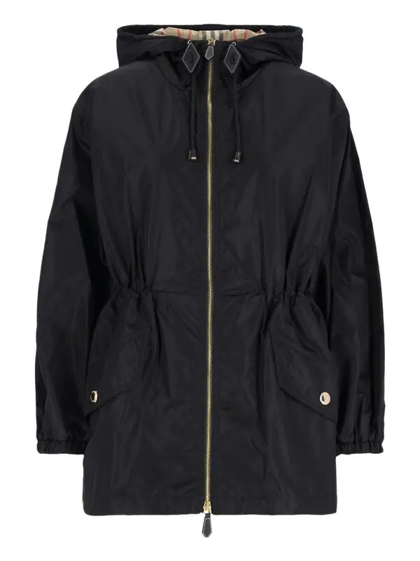 Burberry Hooded Drawstring Coat - Black