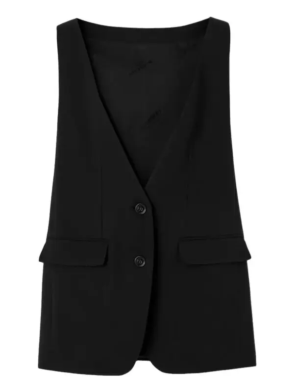 Burberry Tailored Sleeveless Single-breasted Vest - Black