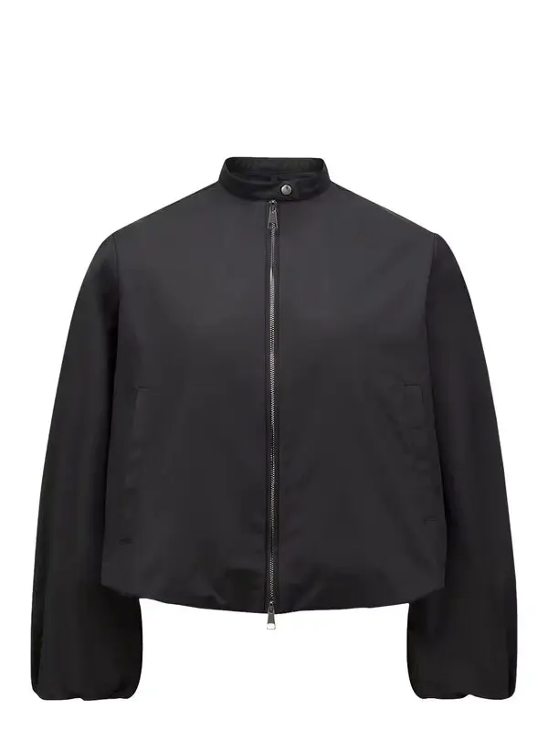 Moncler Logo Patch Zip-up Bomber Jacket - Black