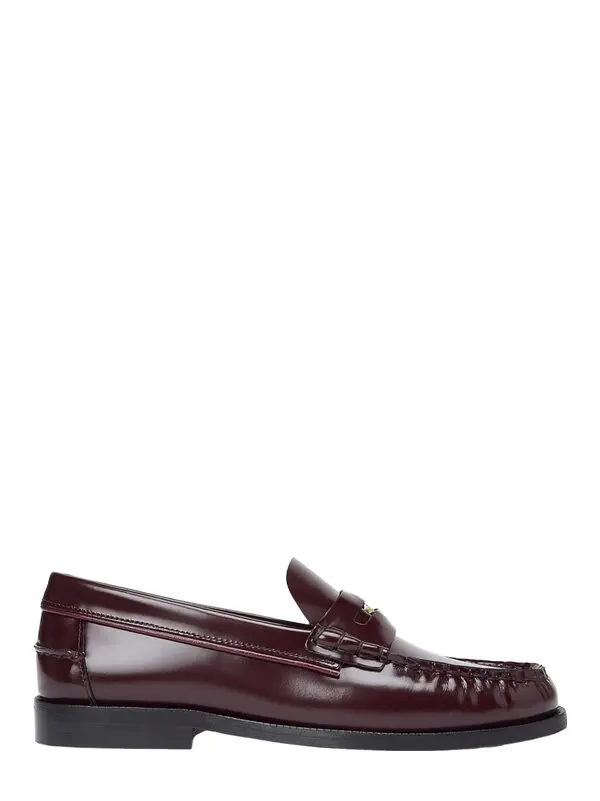 Tommy Hilfiger Leather Penny Loafer Flat - Marzemino
