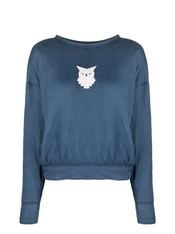 MAISON MARGIELA Owl Printed Crewneck Sweatshirt - Blue