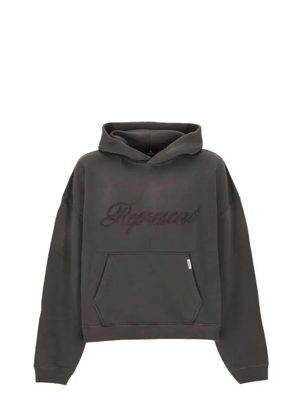 REPRESENT Reverse Appliqué Logo Hoodie - Black