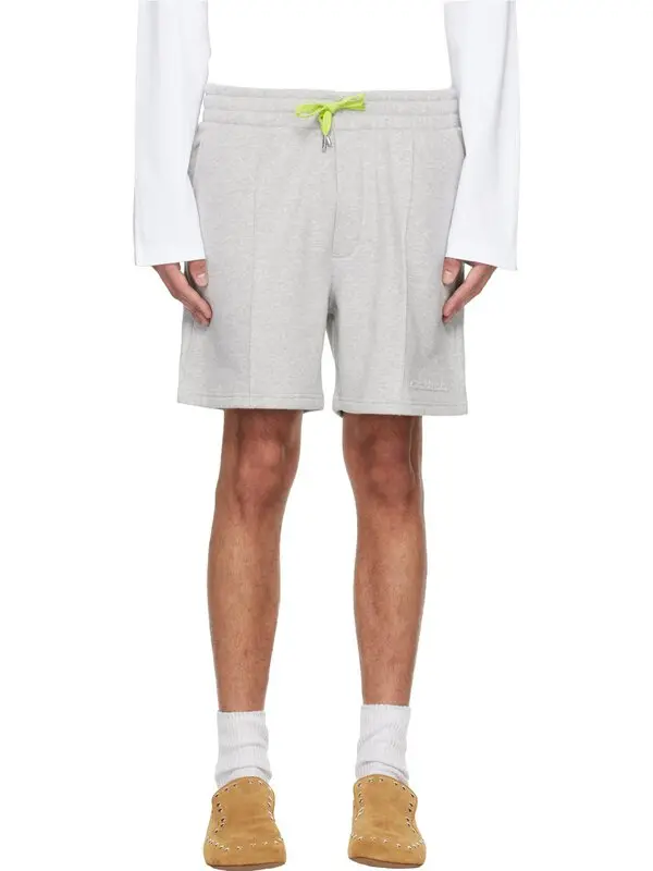 Casablanca Grey Drawstring Shorts - White