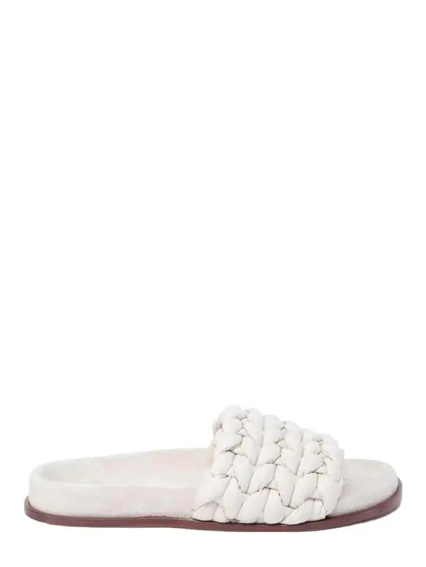Chloé Kacey Braided Slip-on Sandals - White