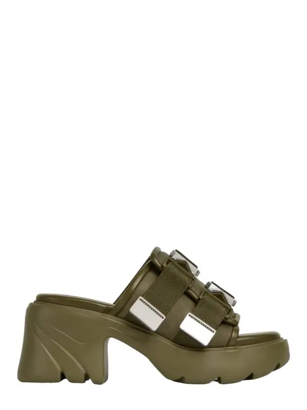 Bottega Veneta Padded Tech Sandals With Decorative Buckle - Green