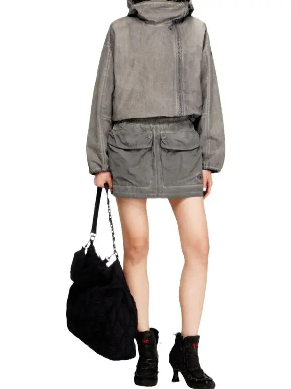 DIESEL® G-orilla Hooded Windbreaker - Dark Gray