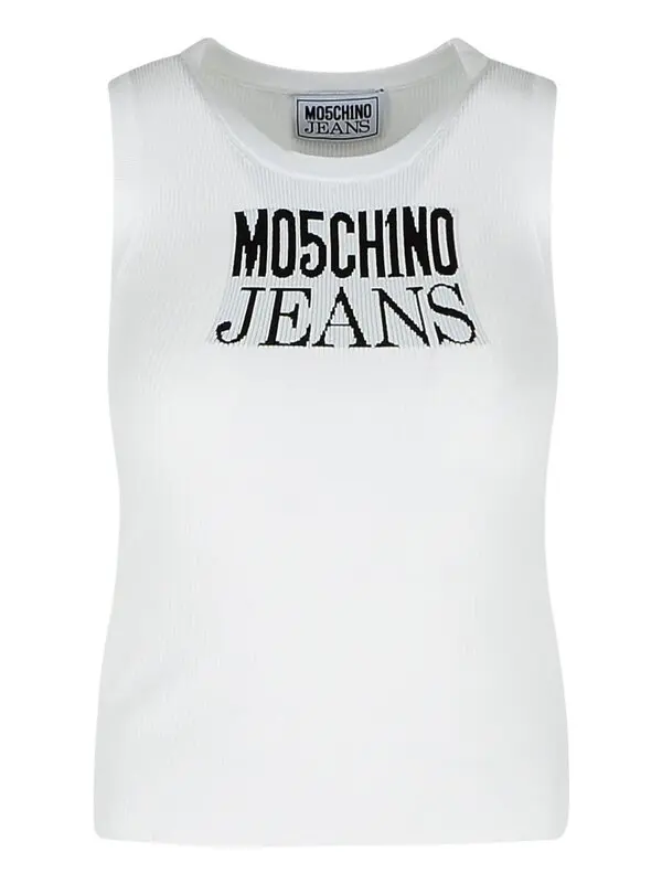 Moschino Sleeveless Ribbed Vest - White