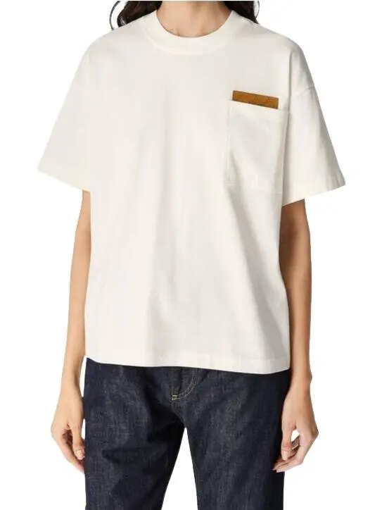 Bottega Veneta Crewneck Jersey T-shirt - Chalk Color
