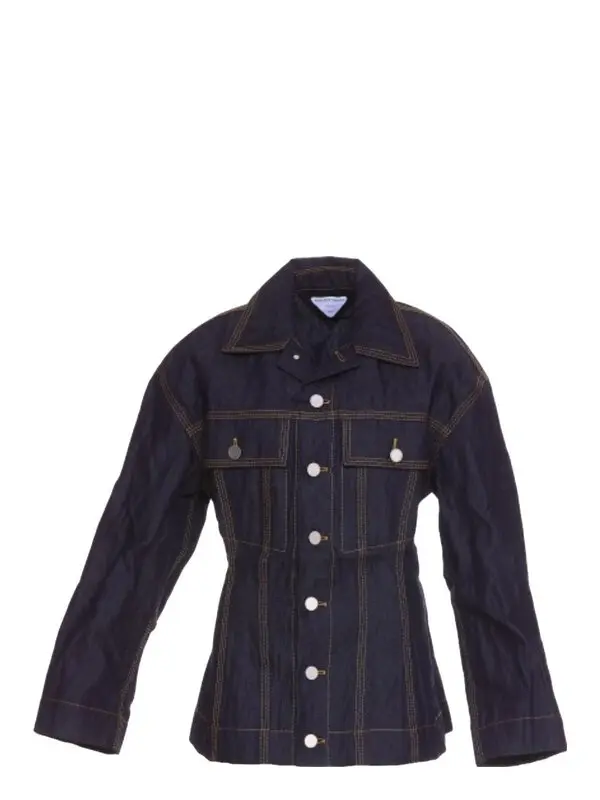 Bottega Veneta Crinkled Denim Jacket - Blue