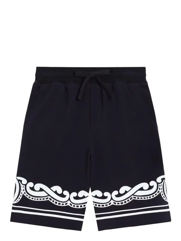 Dolce & Gabbana Logo Print Track Shorts - Black