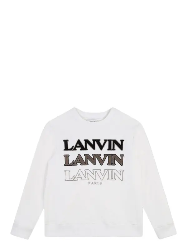 LANVIN Round Neck Long Sleeve Sweater - White