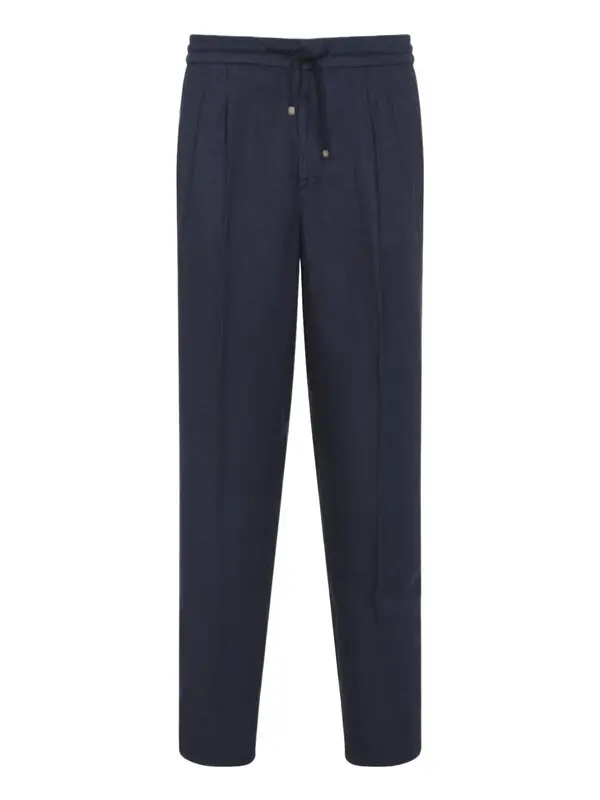 Brunello Cucinelli Drawstring Tapered Trousers - Black