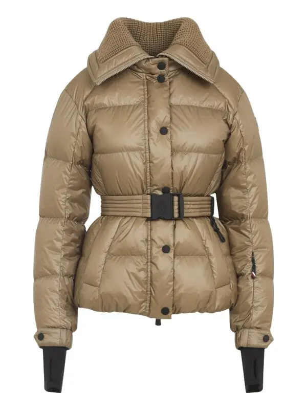 Moncler Bataillouse Padded Jacket With Belt - Light Brown