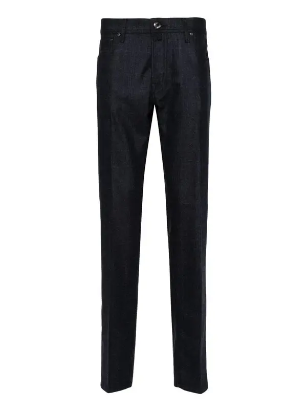 Jacob Cohen Prince Of Wales Check Tailored Trousers - Black