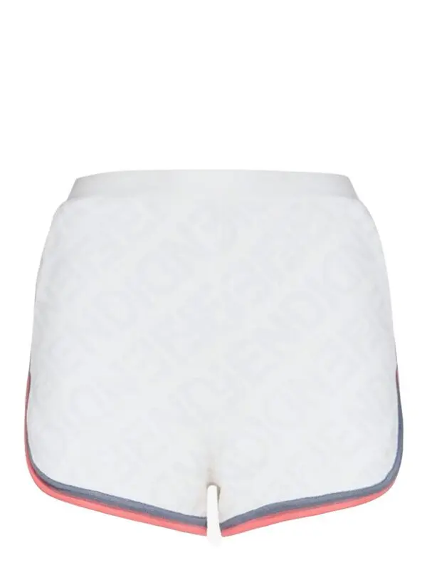 Fendi Allover Logo Knitted Shorts - White