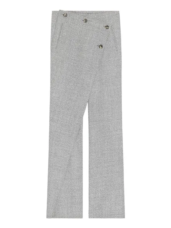COURREGES Oblique Button Trousers - Traditional White/black