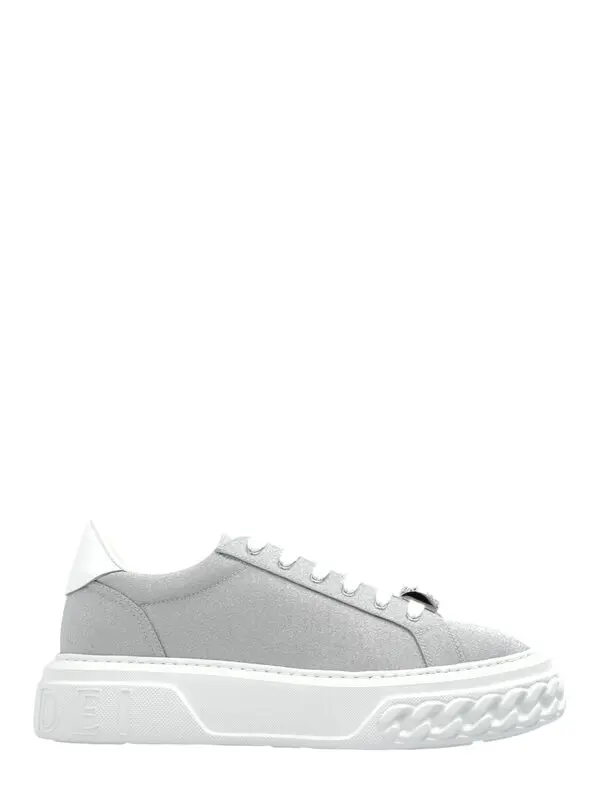 Casadei Glitter Low-top Sneakers - Silver