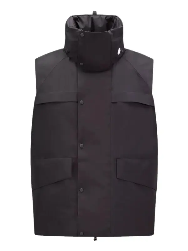 Moncler Vanil Down Gilet With Stand Collar - Black