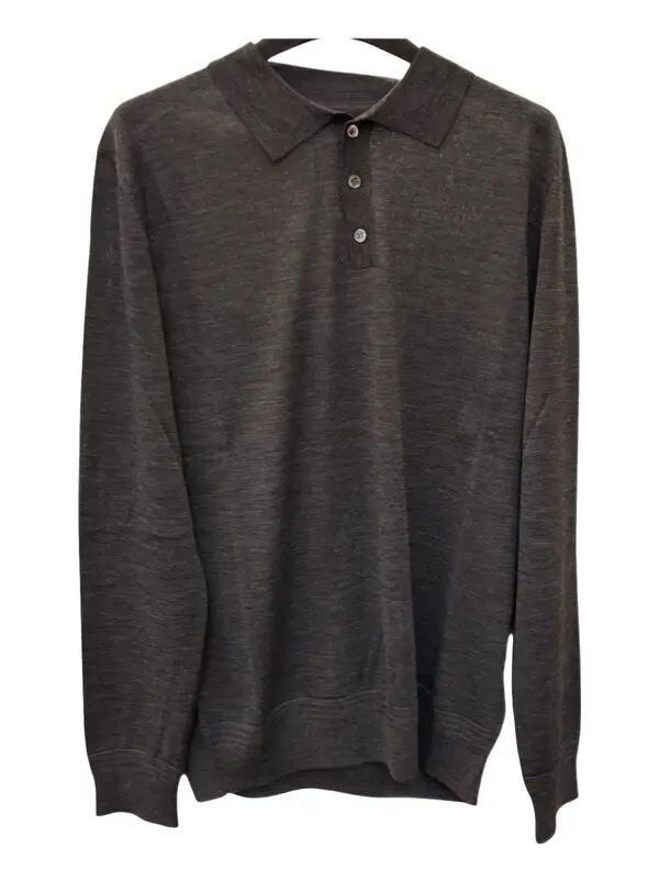 Barena Venezia Long-sleeve Polo Sweater With Button Detailing - Black