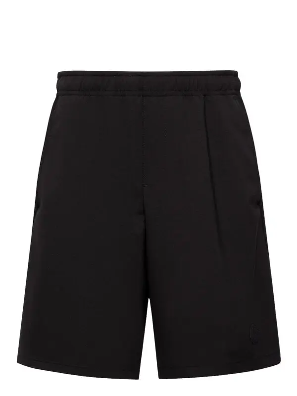 Moncler Logo Patch Elastic Waist Shorts - Black