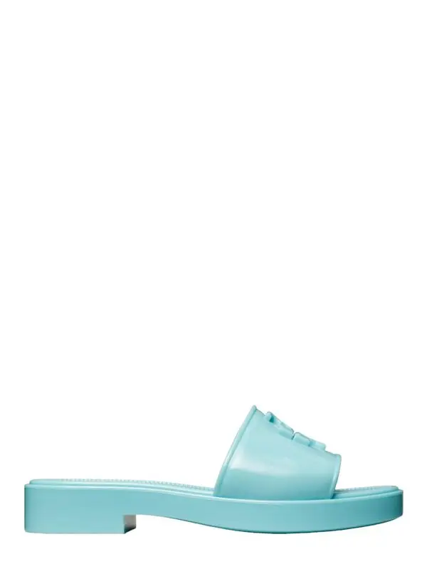 Tory Burch Eleanor Logo Plaque Jelly Slides - Blue